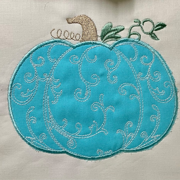 Floral Pumpkin Embroidery Design, Flower Pumpkin Embroidery File ...
