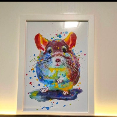 CHINCHILLA Print, Digital Print,animal Print, Handmade, Nursery ...