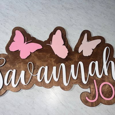 Butterfly Name Sign, Nursery Name Sign, Butterfly Nursery Decor, Name ...