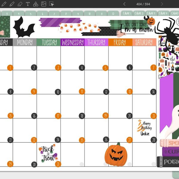 September Digital Planner Sticker, Fall Precropped Goodnotes Stickers ...