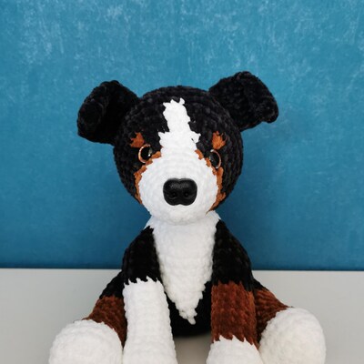 Aussie Puppies Crochet Pattern, Australian Shepherd, Black Tri, Red Tri ...