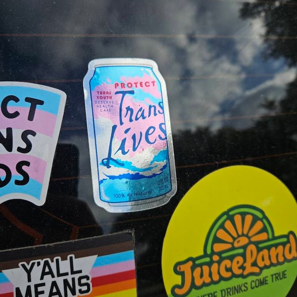 Protect Trans Lives Sticker | Trans Pride Chrome Decal | LGBTQ+ Laptop ...