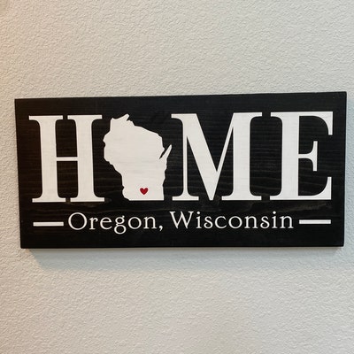 Wisconsin WI Home Sign Customized With Town Name 2 Sizes - Etsy