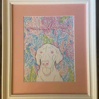 Lilly Inspired Pet Name Line Drawing Portrait - Etsy