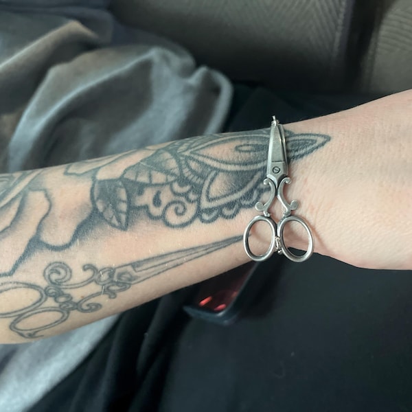 Large Scissor Bracelet, Scissor Jewelry, Sterling Silver Finish ...