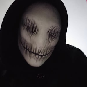 Skull Mask Full Face With Movable Jaw Black Finish - Etsy