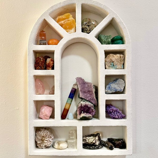 Concrete Texture Effect Curiosities Shelf,oddities Display,wall Shrine ...