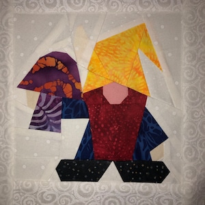 GNOME QUILT Paper Pieced Pattern in PDF, Block of the Month - Etsy