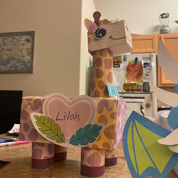 Giraffe Valentine Box Kit | DIY Printable Box Decor Kit for Valentine's ...