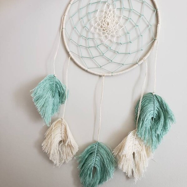 PEACH FULL MOON Crystal Silk Hanging, Celestite, Up-cycled Sari Silk ...