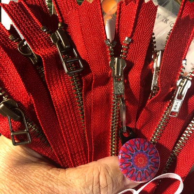 10 Mix and Match 7 Inch YKK Zippers Choose Your Own Colors Cherry Red ...