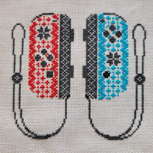 Switch Controller Cross Stitch Pattern, Modern Nordic Pattern, Instant ...