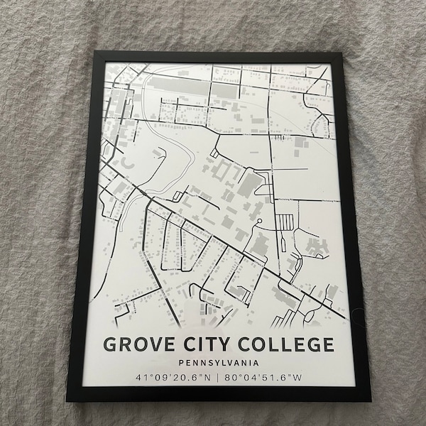 Custom Map of Your City, Any Town With Street Name - Digital Download ...