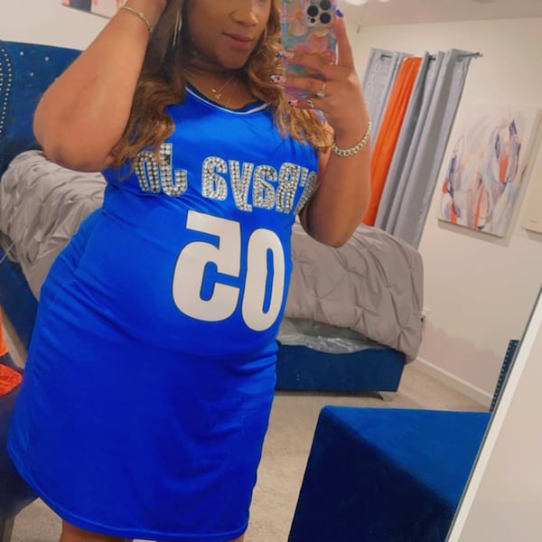Custom Name & Number Jersey Dress: Women's Throwback Basketball Style ...