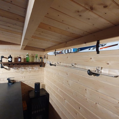 Custom Hand-made Bar Shelving Storage Unit Wine Rack / Wall Bar / Home ...