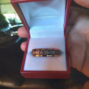 Engraved Tungsten Ring, Native American Ring, Southwestern Ring, Men's ...