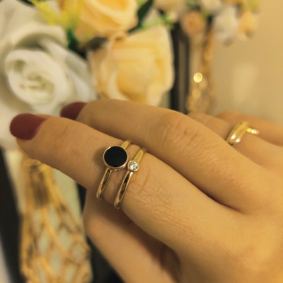 Vintage Original 583 Gold Ring, Solid Gold 14k, Corundum Ring, Rose ...