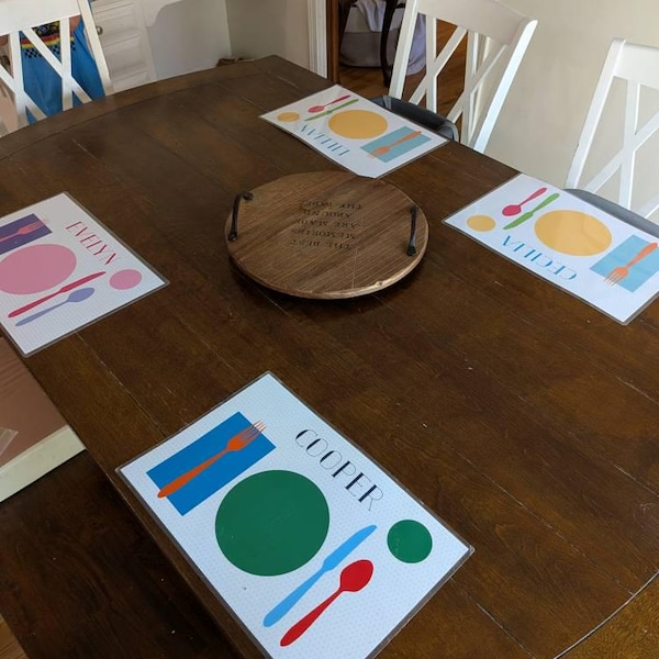 Learn to Set the Table Personalized Laminated Placemat, Montessori ...