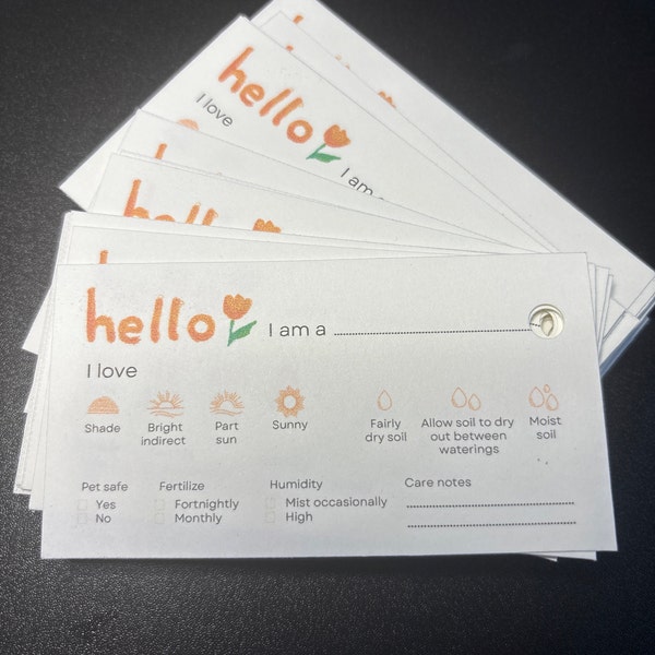Plant Profile Care Guide Editable Canva Cards Plant Labels Indoor ...