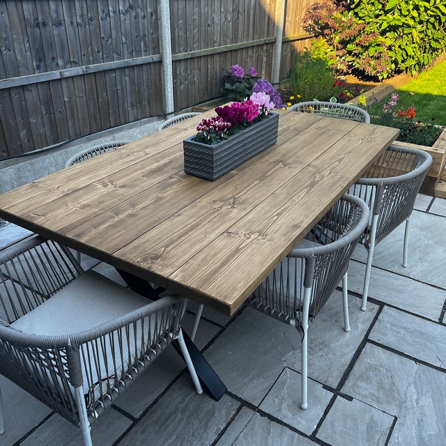 Garden wooden dining set store