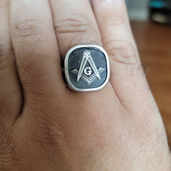 Sterling Silver Master Mason Ring, Freemason Jewelry Gift for Fathers ...