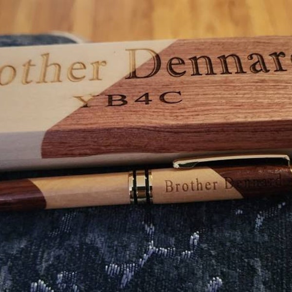 Wood Pen Set, Monogrammed Pen Set, Engraved Pen Case, Personalized Pen ...