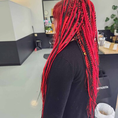 Double Ended Wool Dread Extensions Bohemian Dreads Dark Brown Emerald ...