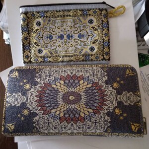 Zip Around Wallet Boho Wallet Made With Carpet Patterns - Etsy