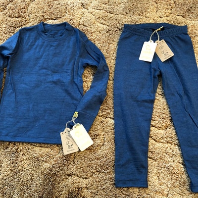 Merino Wool Kids Long Sleeve Shirt & Toddler Leggings Two Piece Set ...