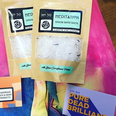 MEDITATION Epsom Bath Salts, With Blue Cornflower Petals, Handmade by Glasgow Soap Company - Etsy UK