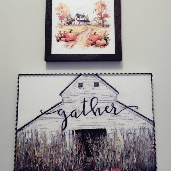 Watercolour Autumn Farm Wood Sign, Fall Farmhouse Sign, Fall Wood Sign ...