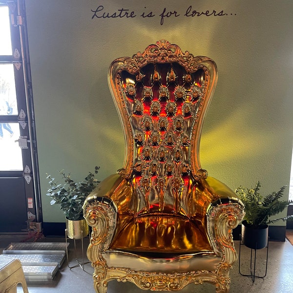 Rose Throne Chair Arm Throne Chair High Back Chair Crystal Tufted Vinyl ...