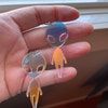 Holographic Alien Earrings: Sci-fi Jewelry, Halloween Earrings - Etsy