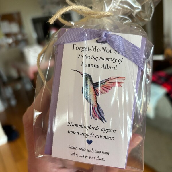 Forget Me Not Memorial Seed Packets Custom Funeral Favors Celebration ...