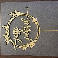 Gold Cake Topper With Names, Personalized Cake Topper, Custom Names ...