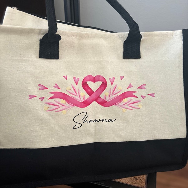 Personalized Breast Cancer Bag, Breast Cancer Warrior Gift, Breast ...