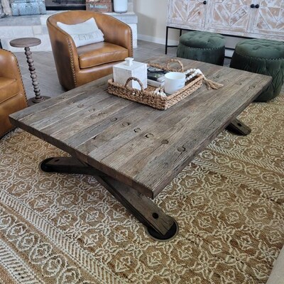 Reclaimed Barnwood Coffee Table Rustic, Natural Coffee Table Wooden ...