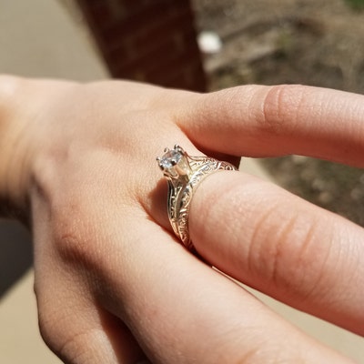 Atlantean Bridal Setariel's Ring Setsterling Silver Engagement Ring and ...