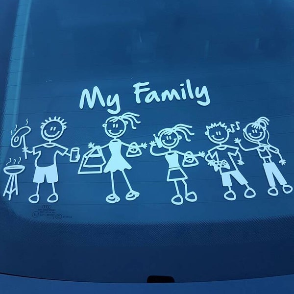 MY CAR STICK_FAMILY | Car Window Bumper Vinyl Decal Sticker, Any Colour ...