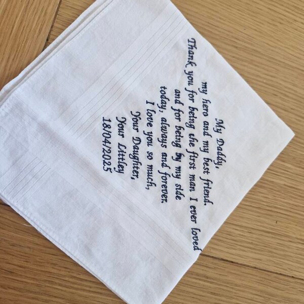 Personalised Wedding Handkerchief With Love Men Hankie Groom Partner ...