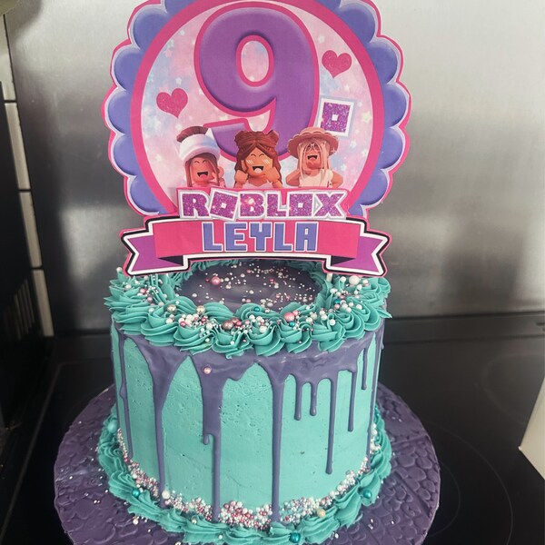 Personalised Roblox Cake Topper With Any Name, Age and Your Photo ...