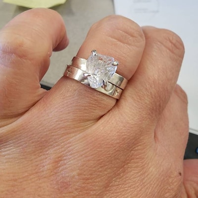 Raw Rose Gold Herkimer Diamond Ring/gorgeous Rough Uncut Herkimer ...