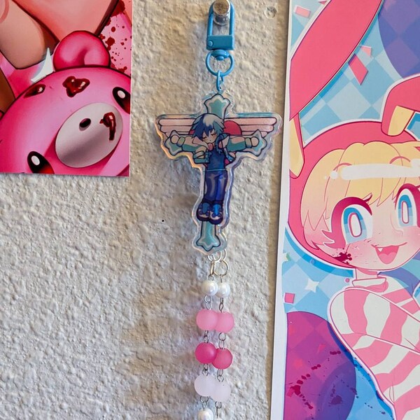 Yaoi & Yuri Jesus Seragaki Aoba + Kaname Madoka Keychain / Rosary (3 ...