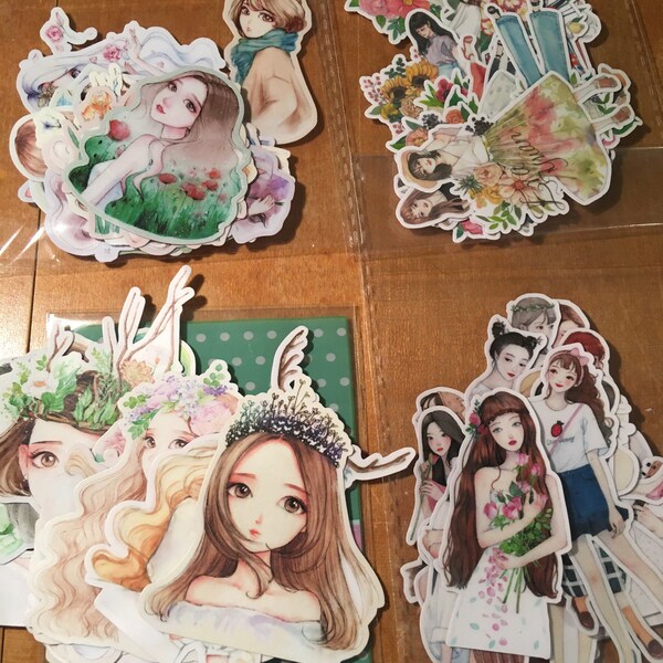 Fashion Girl Flower Stickers | Modern Girls Streetwear Themed Stickers ...