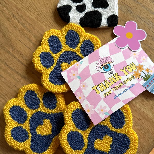 Daisy Ghost Mug Rug, Halloween Punch Needle Coaster, Daisy Ghostie ...