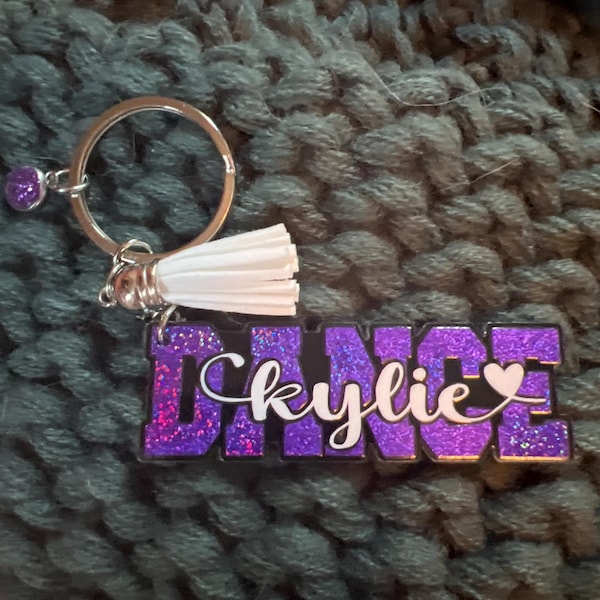 Personalized Dance Keychain • Dancer Keychain • Dance Gift • Dance Bag ...