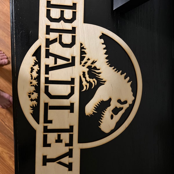 11.5'X18.5' Personalized Wood Dinosaur Wall Sign Bedroom Door Sign - Etsy