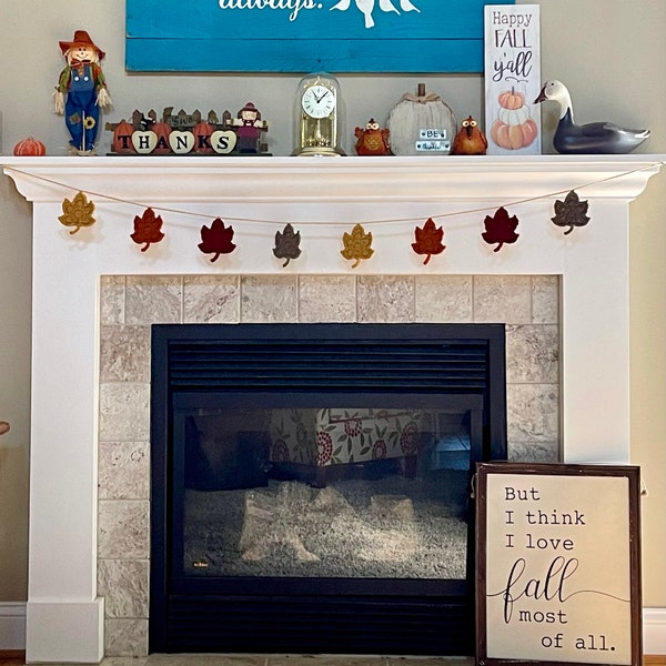 Framed Fall Sign "but I Think I Love Fall Most of All" Farmhouse ...