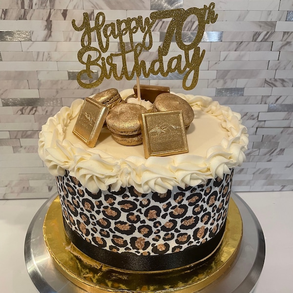 Leopard Print Edible Cake Wrap or Tropical Flowers Cake Topper - Etsy
