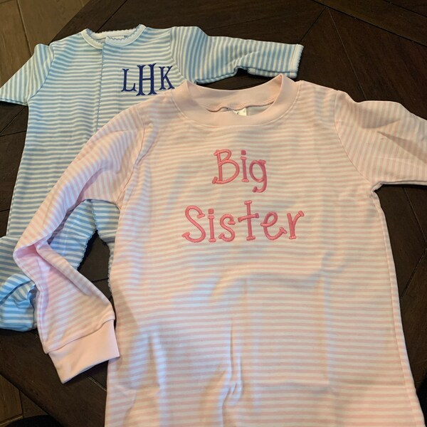 Monogrammed Pajamas, Girls Personalize Pajamas, Boys Monogram Pajamas ...